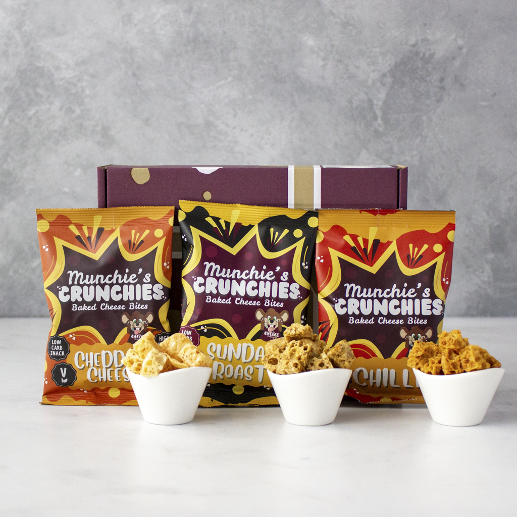 Munchies Crunchies Trio Box – 3 Flavour Cheese Snack Box – The ...
